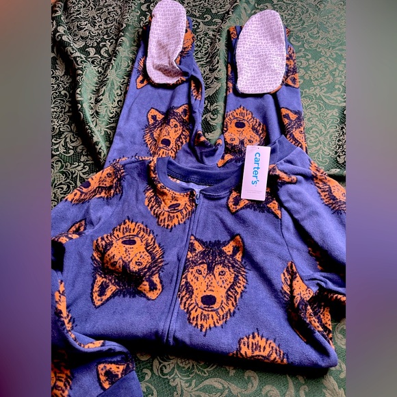 Carter's | Pajamas | Nwt 4 1 12 8 Wolves Dog Husky Feet Pajamas Sleeper ...